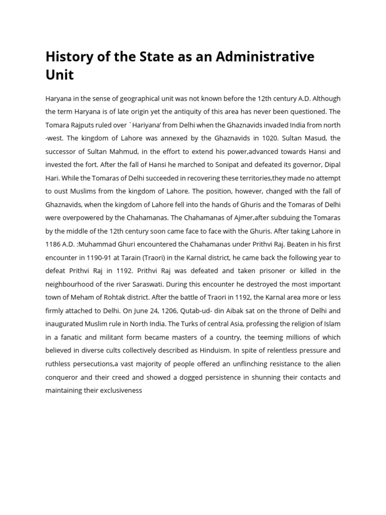 History of The State As An Administrative Unit | PDF