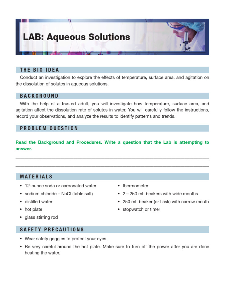 Student Chemistry Experiment Guide | PDF | Chemistry | Applied And ...
