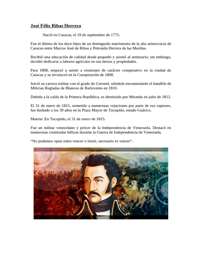 José Félix Ribas Herrera | PDF