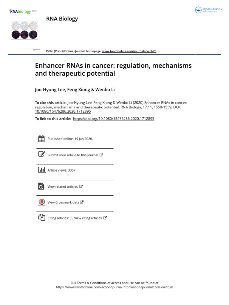 Enhancer_RNAs_in_cancer_regulation_mechanisms_and_therapeutic_potential ...