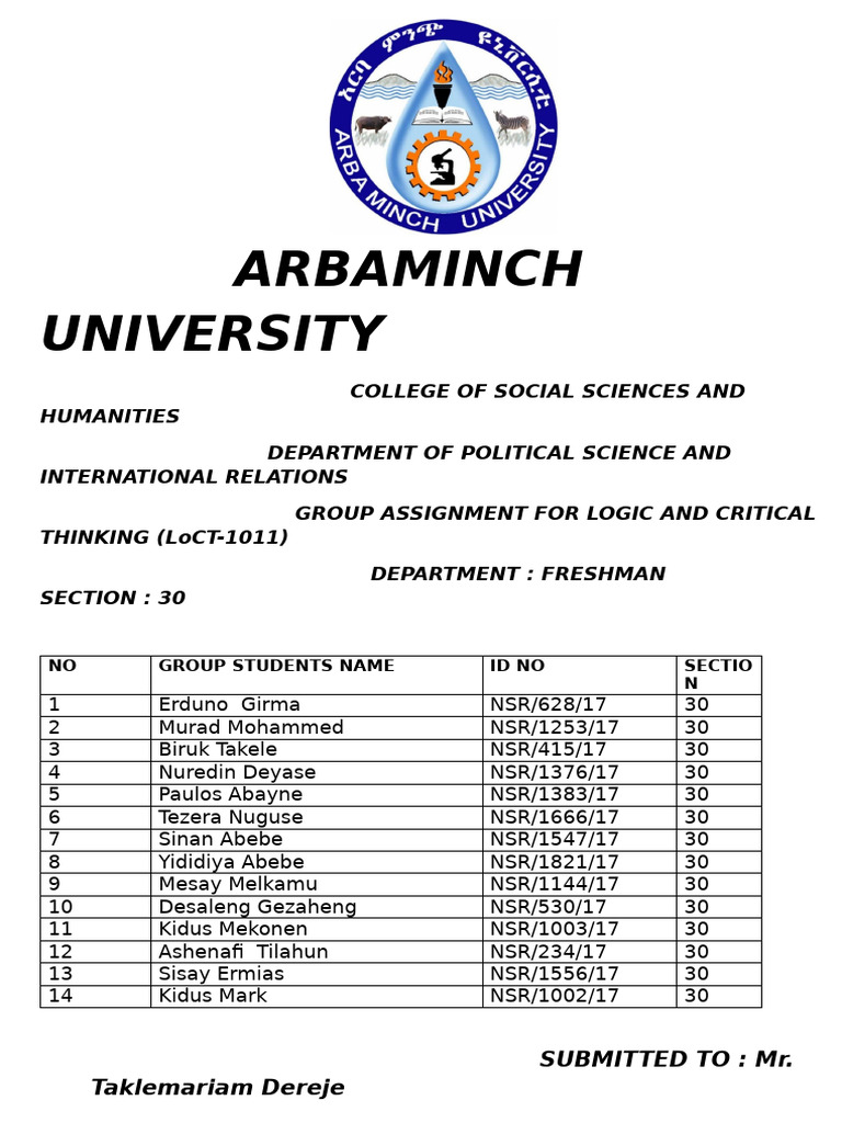 Arbaminch University | PDF