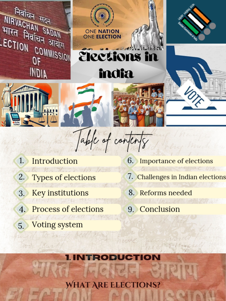 Presentation - Elections in India | PDF | Elections | Parliamentary Procedure