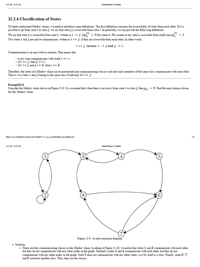 Markov Chain State Classification Guide | PDF | Markov Chain | Mathematics