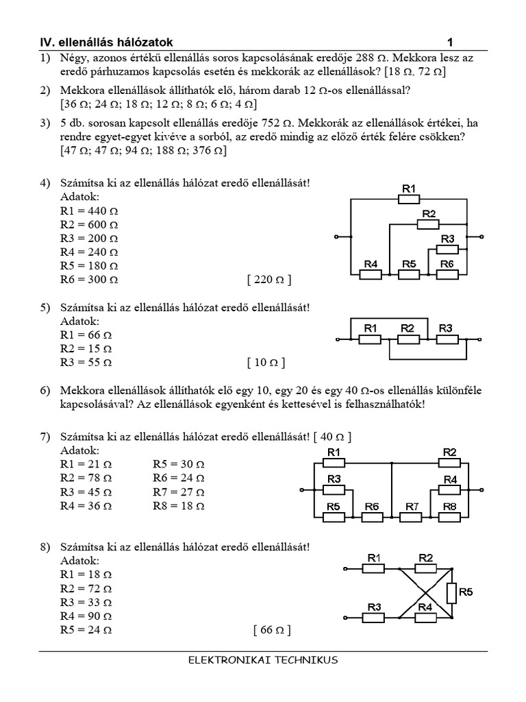Eltech Gyak 04 Ellenallashalozatok.653674 | PDF