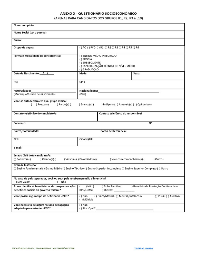 (Grad) Quest Socioeconomico-Grad | PDF