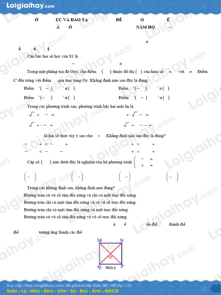 De Thi Minh Hoa Vao 10 Mon Toan Hai Phong Nam 2025 Co Dap an Va Loi Giai Chi Tiet 1729784359 | PDF