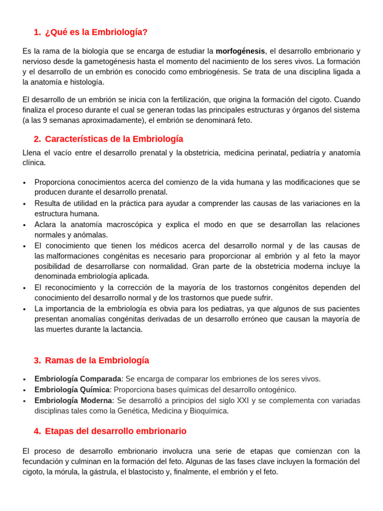 Qué Es La Embriología | PDF | Embrión | Feto