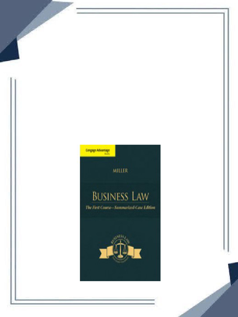 Test Bank For Cengage Advantage Books Business: Law The First Course ...