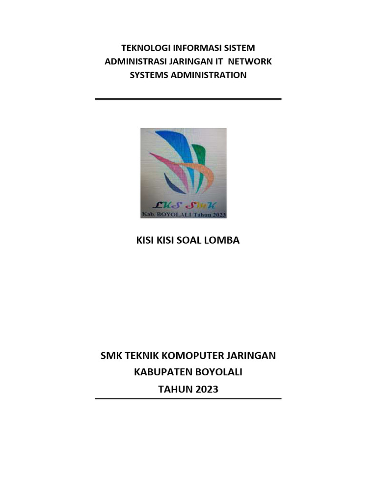 Kisi-Kisi LKS TKJ 2025 | PDF