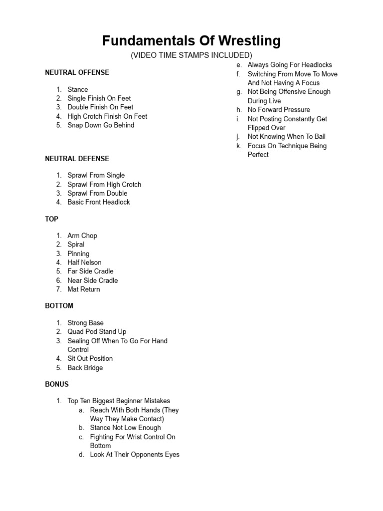 Fundamentals of Wrestling | PDF