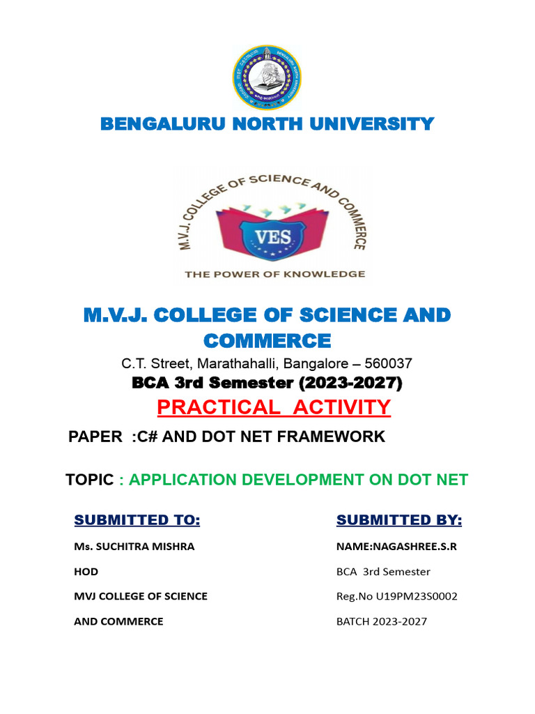 Dot Net Application Development Report | PDF