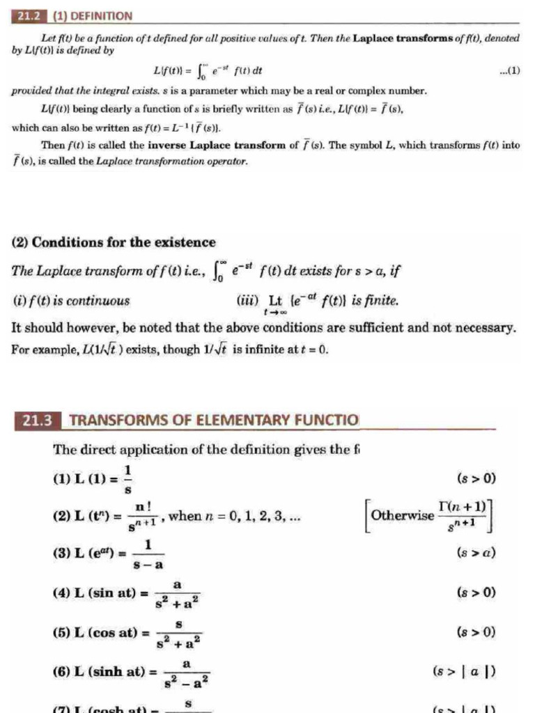 Reference Material I - Laplace Transform - 6 | PDF