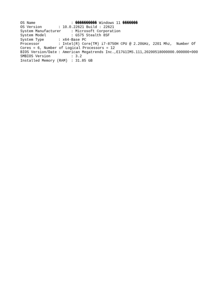 Windows 11 System Specifications | PDF