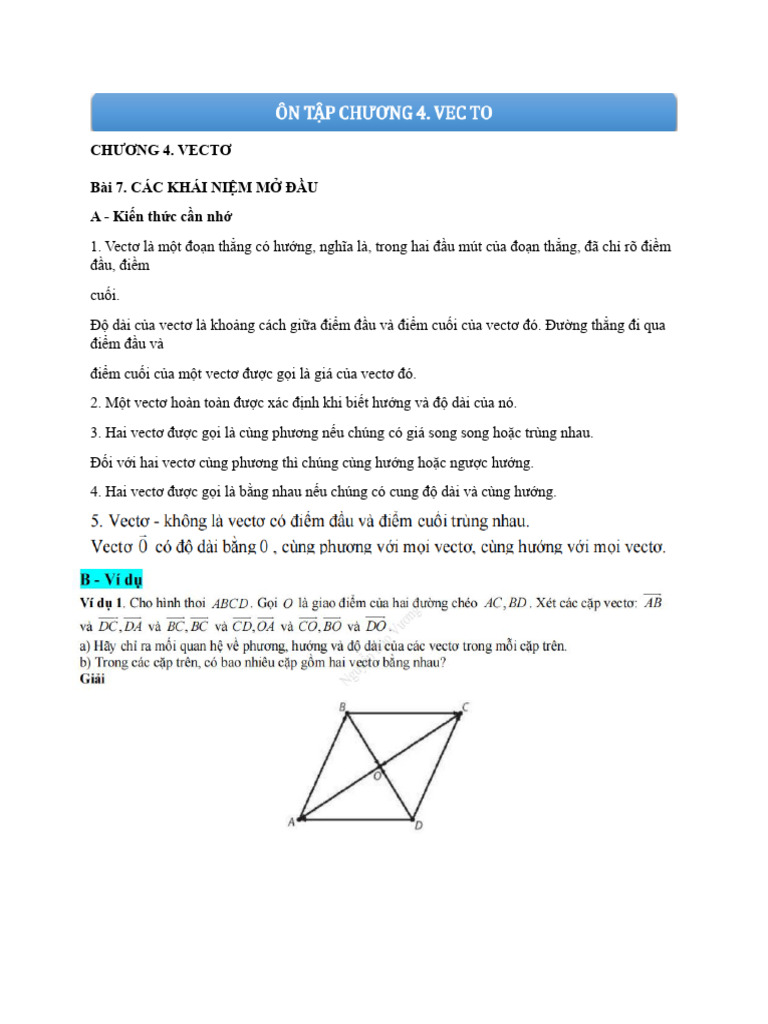 Ôn tập vecto | PDF