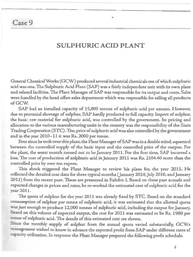 Sulphuric Acid Case | PDF