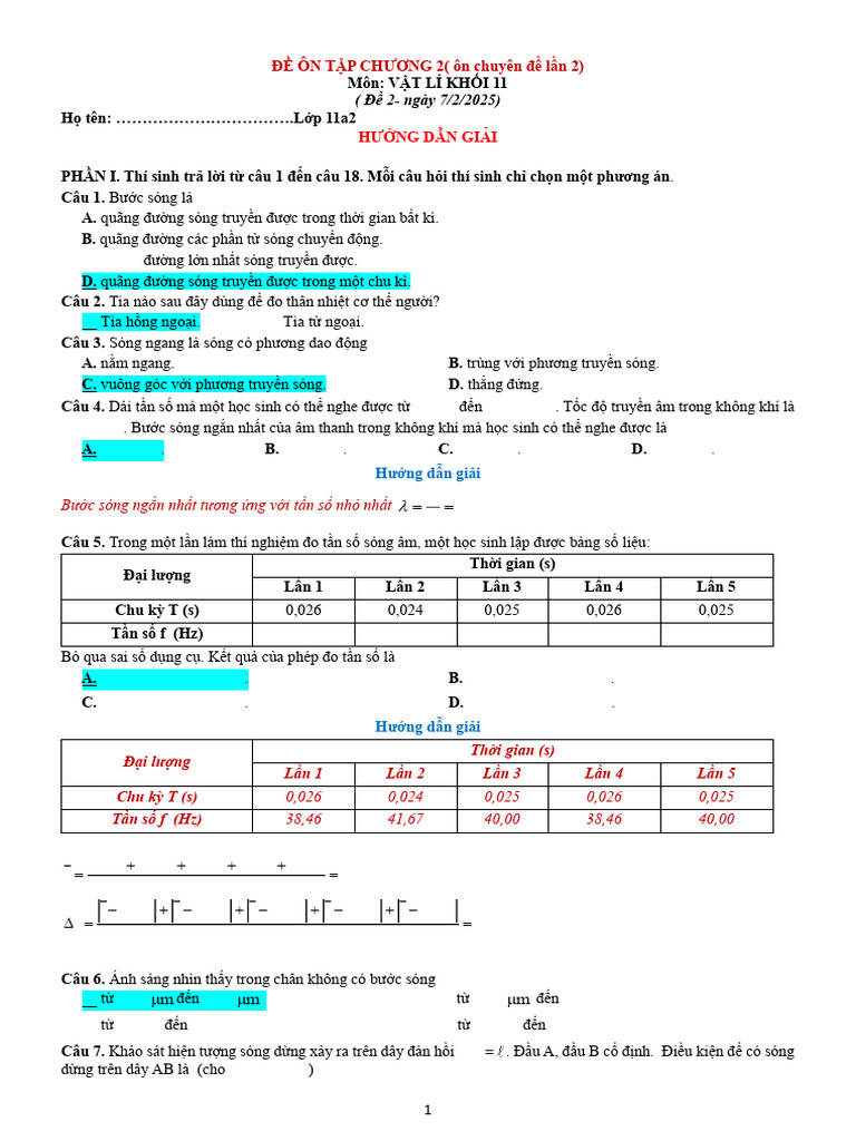 11A2 ĐỀ 2 giải chi tiết ÔN TẬP CHƯƠNG 2 CĐL2 | PDF