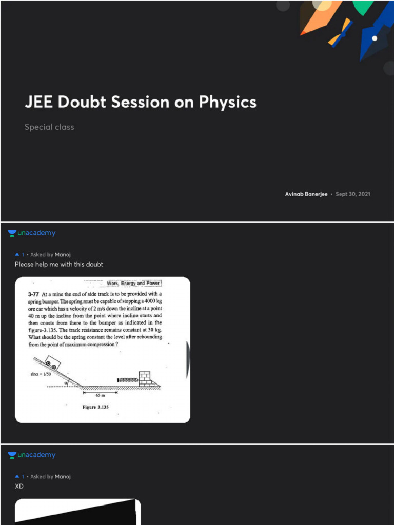 JEE Doubt Session On Physics No Anno | PDF