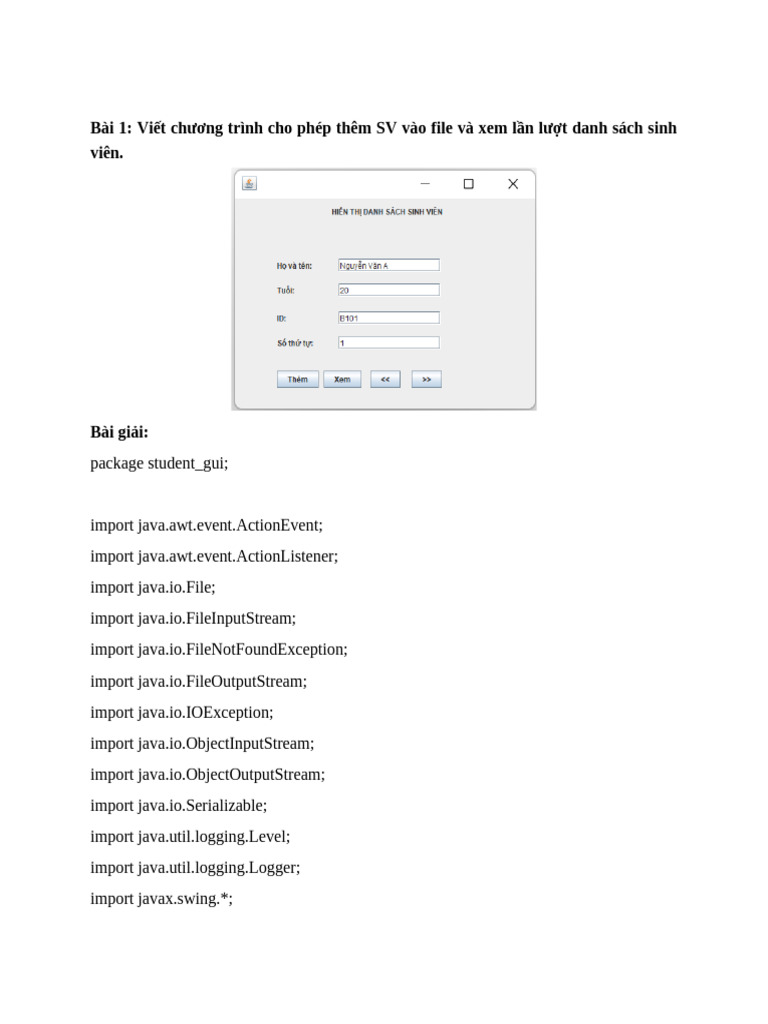 Java Student Management GUI | PDF | Computer Programming | Software Engineering