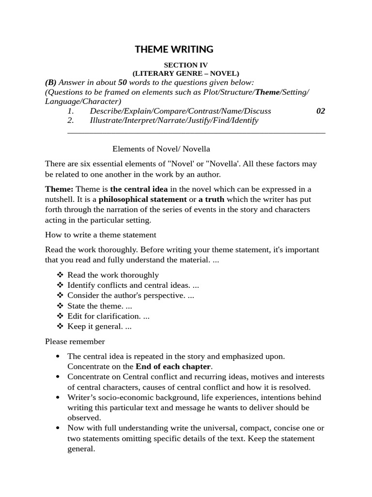 Writing A Theme of A Novel | PDF | Novels | Prejudices