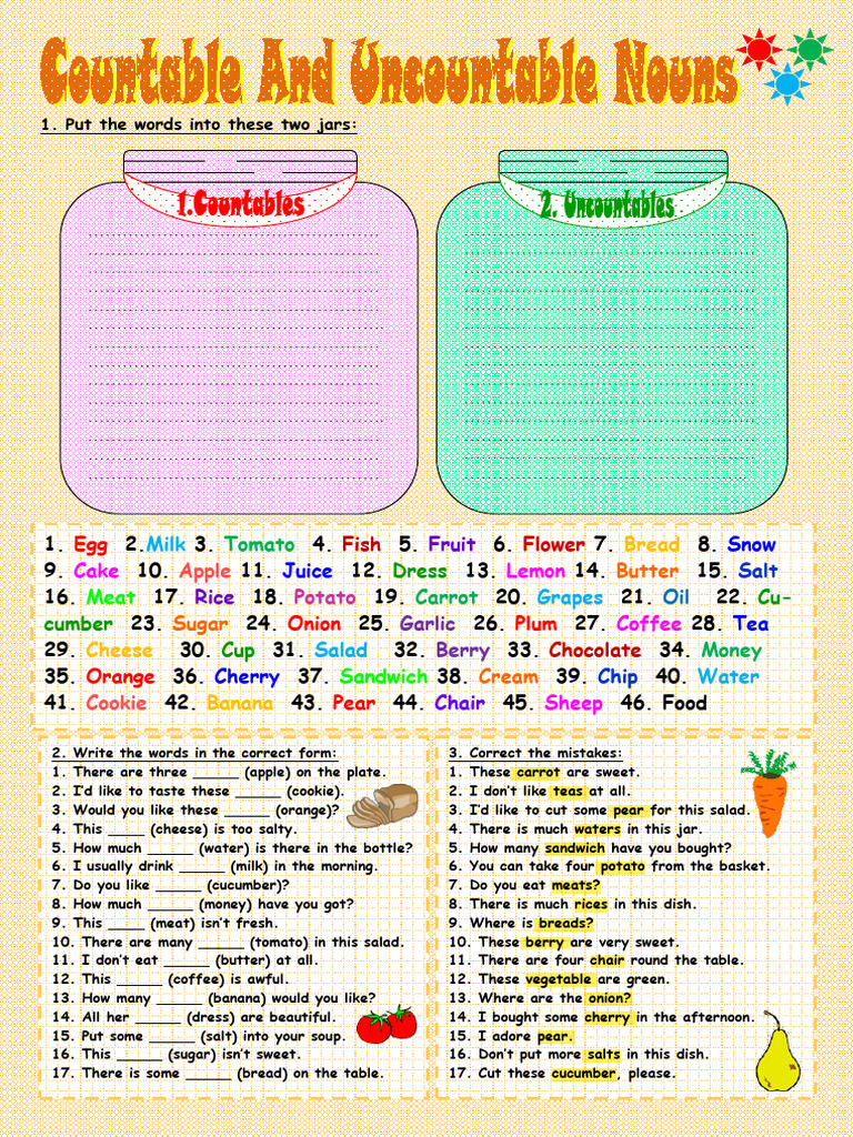Countable Nouns | PDF | Salad | Foods
