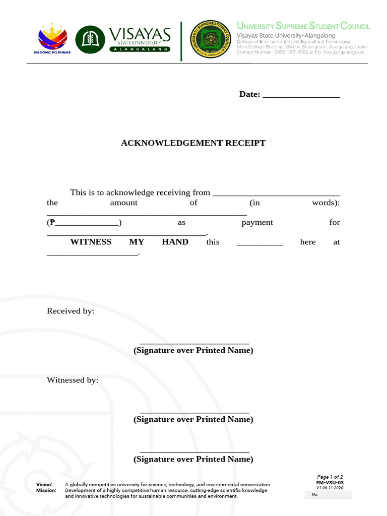 Acknowledgement Receipt | PDF
