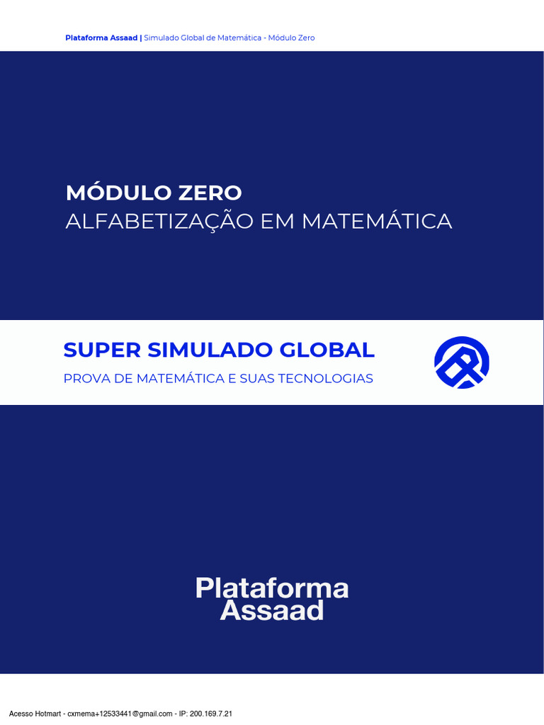 Simulado Global de Matemática - Módulo Zero | PDF | Índice de desenvolvimento humano