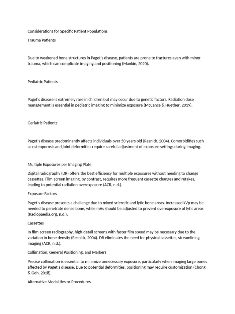 Considerations For Specific Patient Populations | PDF | Medical Imaging ...