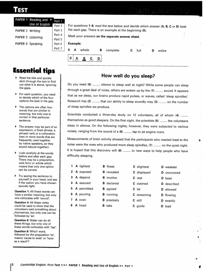 Cambridge English First 2 Exam Essentils Practice Tests (1) | PDF