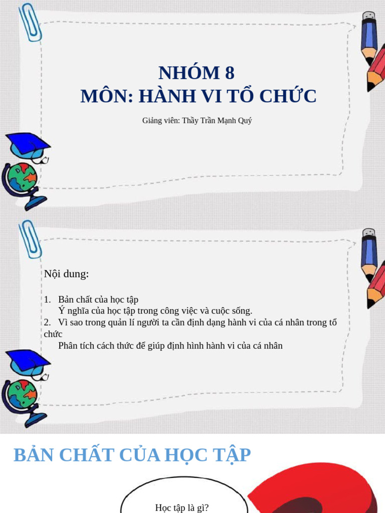Nhóm 8 Môn: Hành Vi T CH C | PDF
