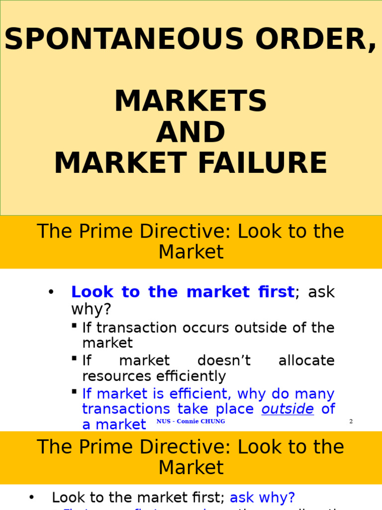 Ec2205 - Spontaneous Order - Markets and Market Failure | PDF | Market ...