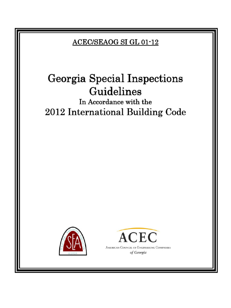 2012 Special Inspection Guidelines | PDF | Concrete | Prestressed Concrete