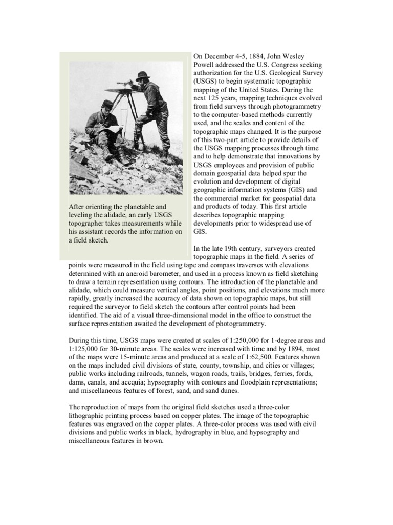 First Topographic Map History | PDF