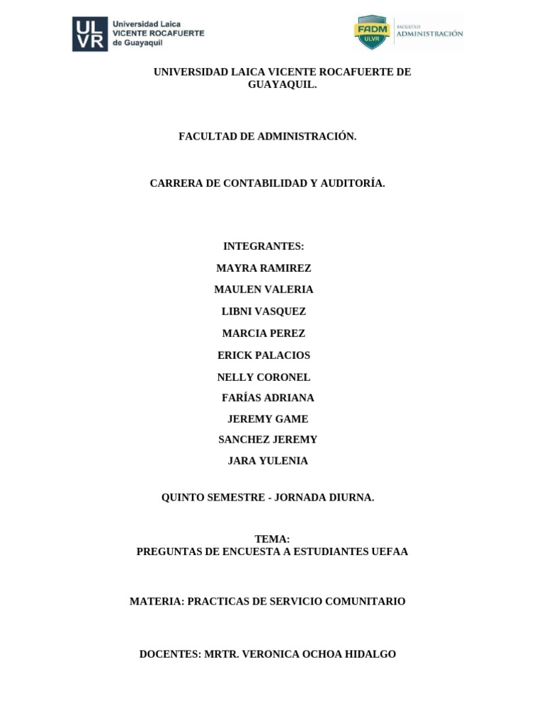 Preguntas de Encuesta Grupal | PDF