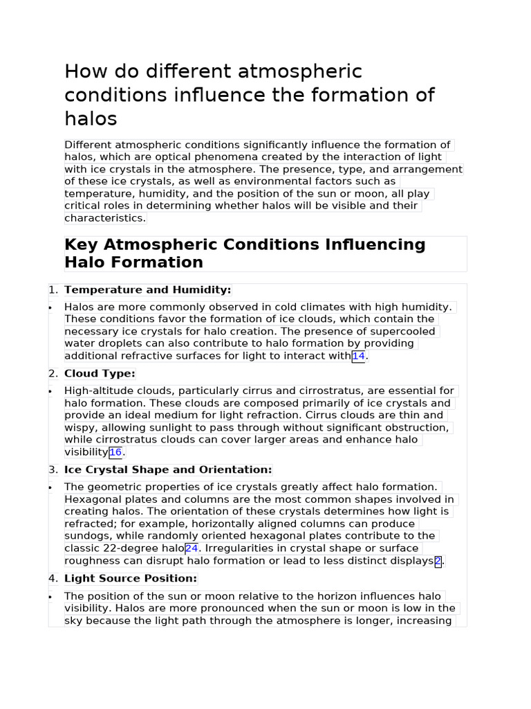 How Do Different Atmospheric Conditions Influence The Formation of ...