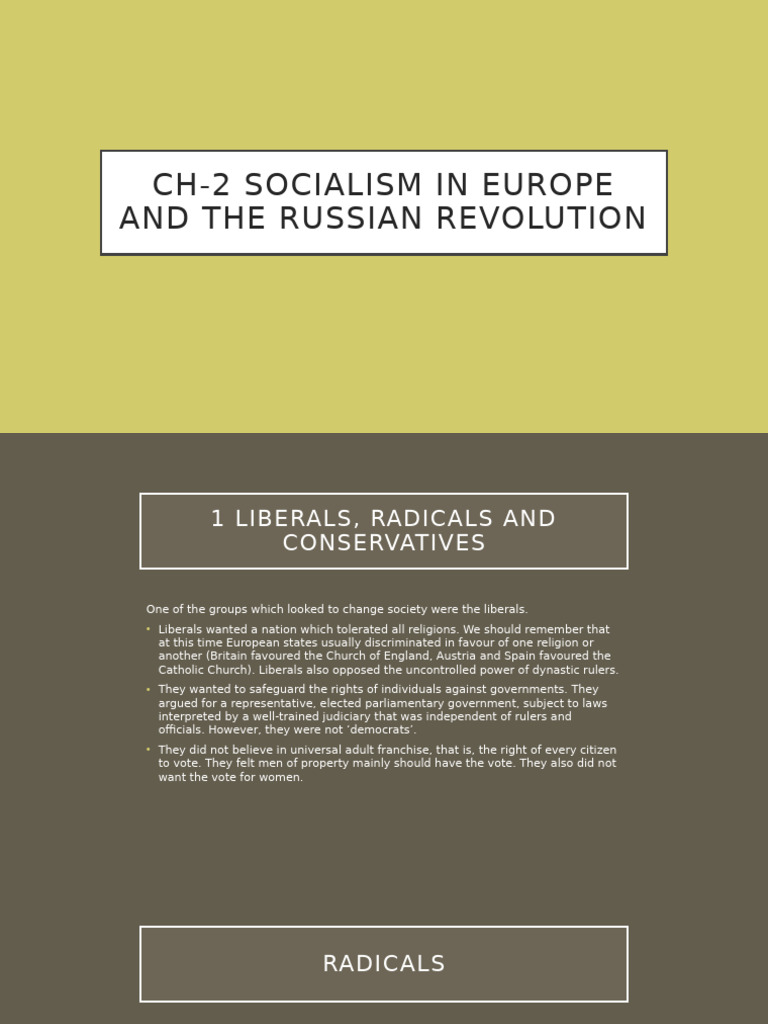 CH-2 Socialism in Europe and the Russian Revolution (1) | PDF ...