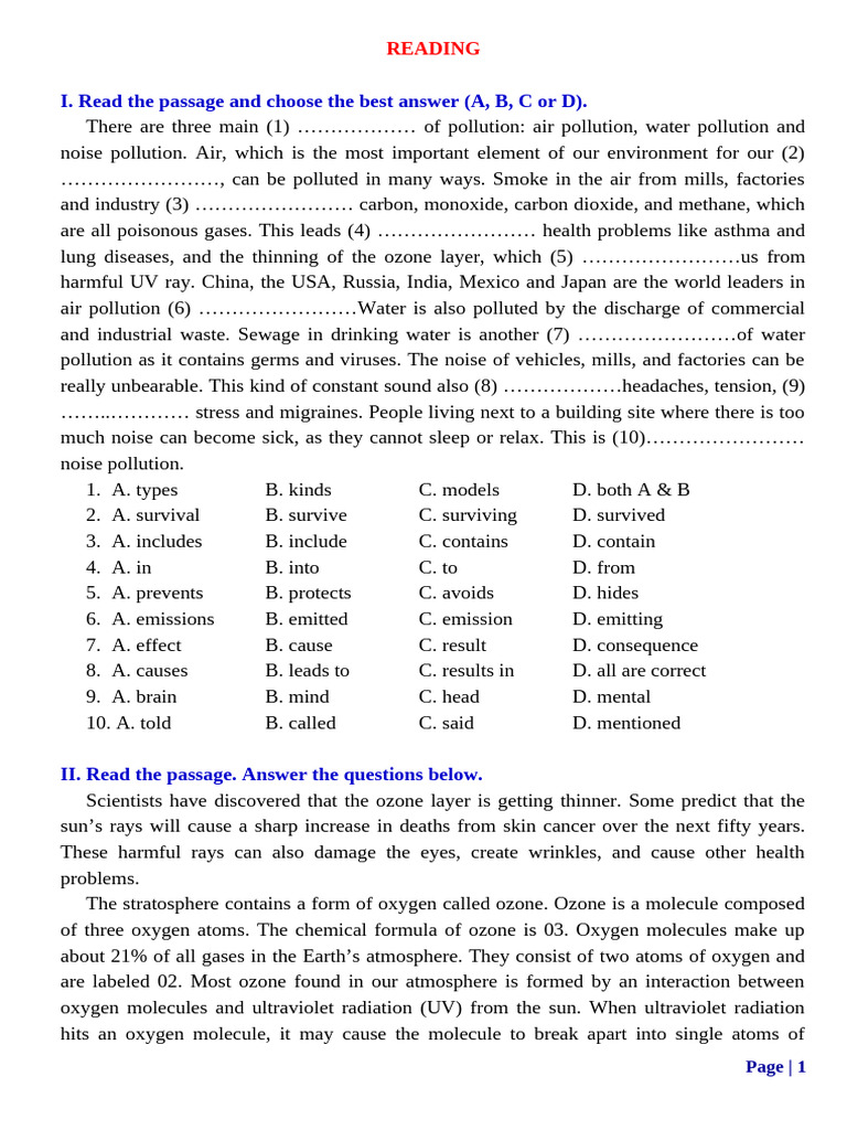 Bài Tập Anh 8 Theo Chuyên Đề 7. Reading e8 (Unit 7-12) n | PDF | Tropical Cyclones | Mercury ...