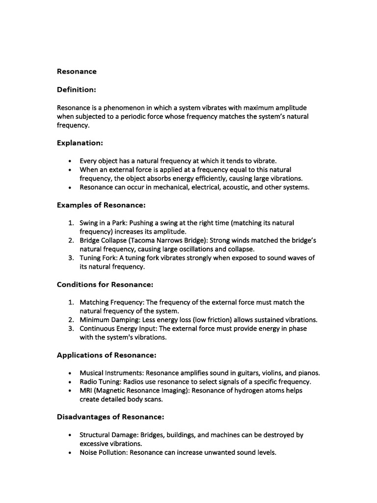 Understanding Resonance and Its Effects | PDF