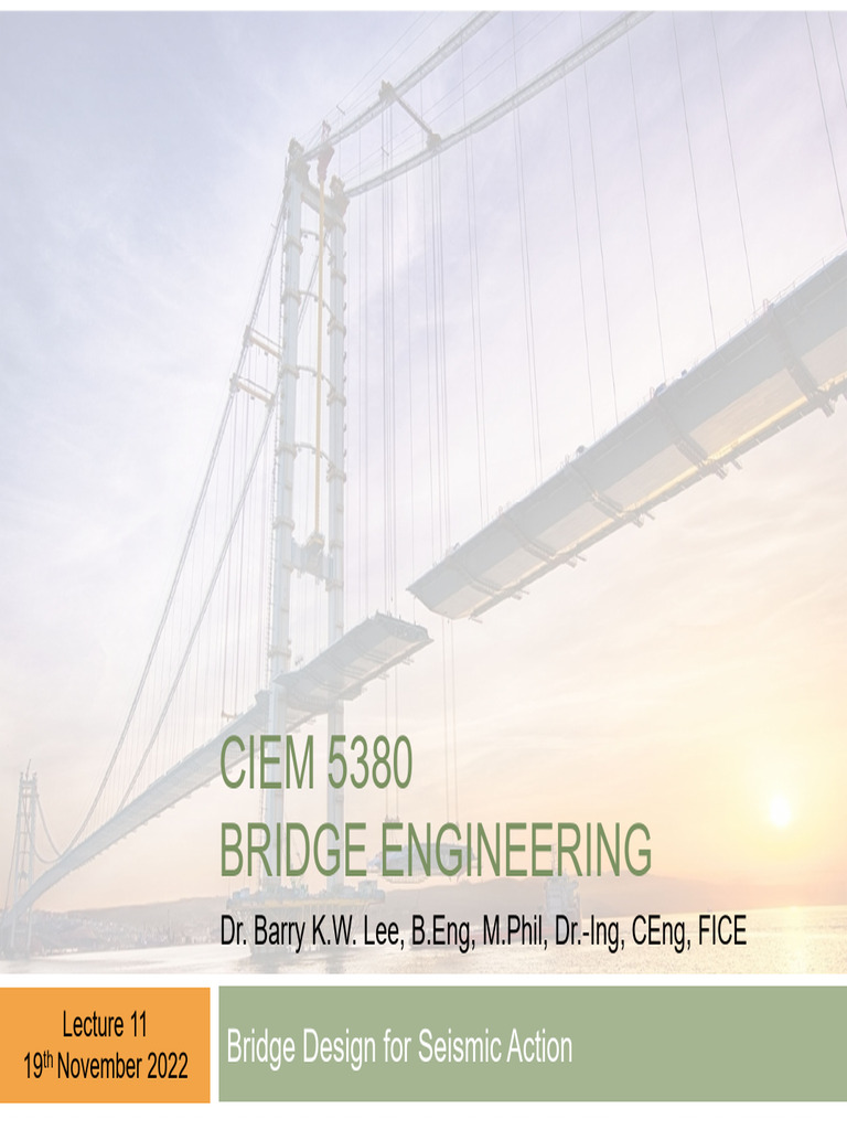 2022 11 19 Lecture 11 Part 2 Bridge Seismic Design PDF | PDF | Damping | Classical Mechanics