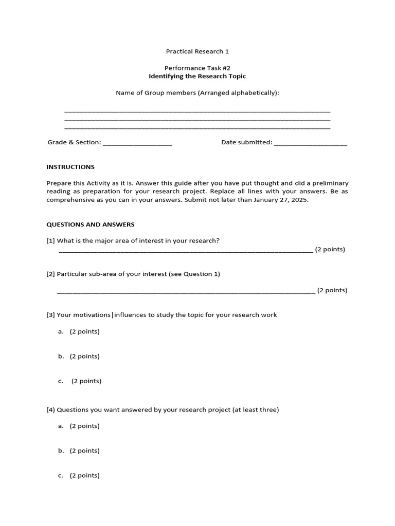 Research Topic Identification Guide | PDF