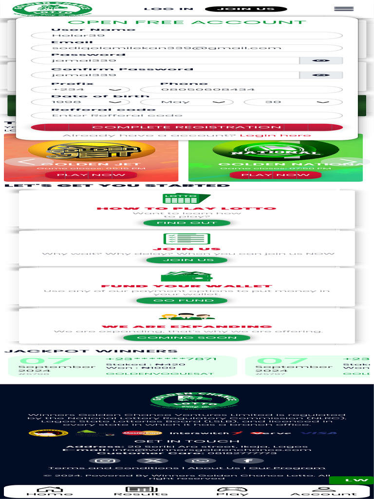 Winners Golden Chance Lotto Nigeria - Play Lottery and Win | PDF ...