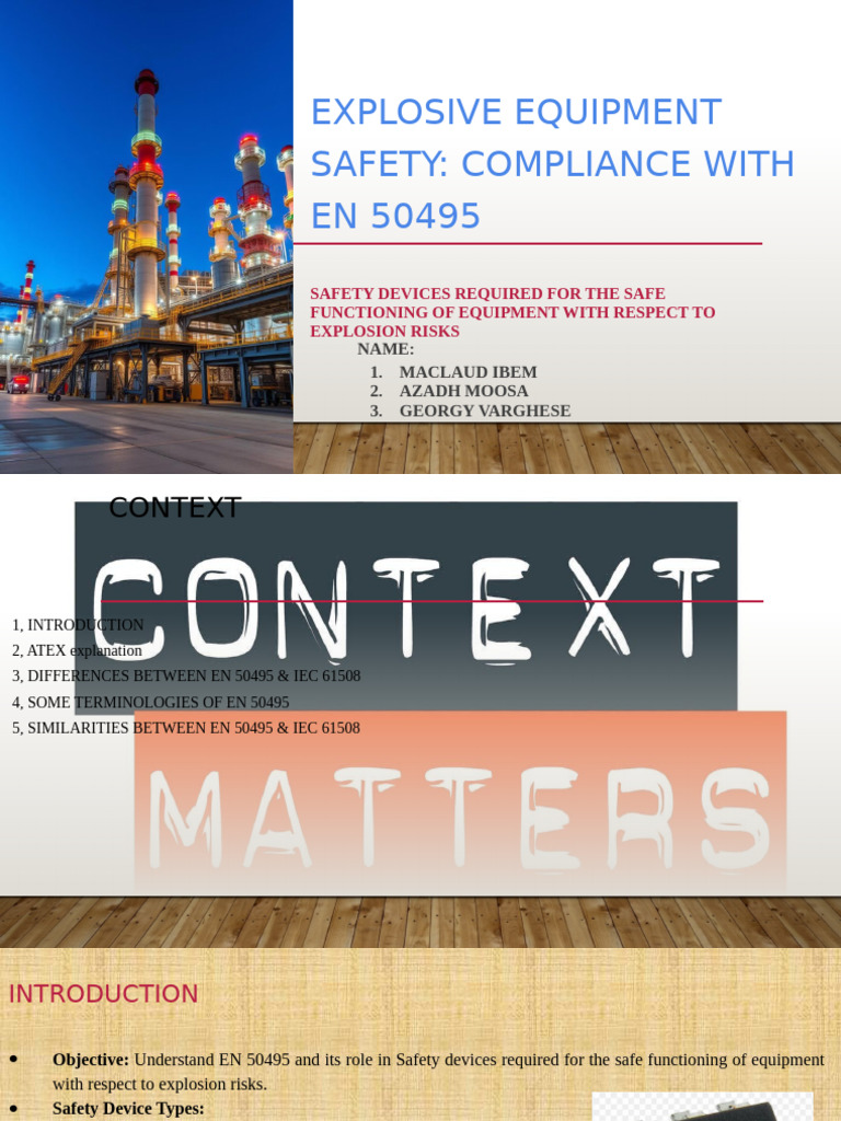 EN 50495: Safety in Explosive Areas | PDF | Safety | Reliability ...