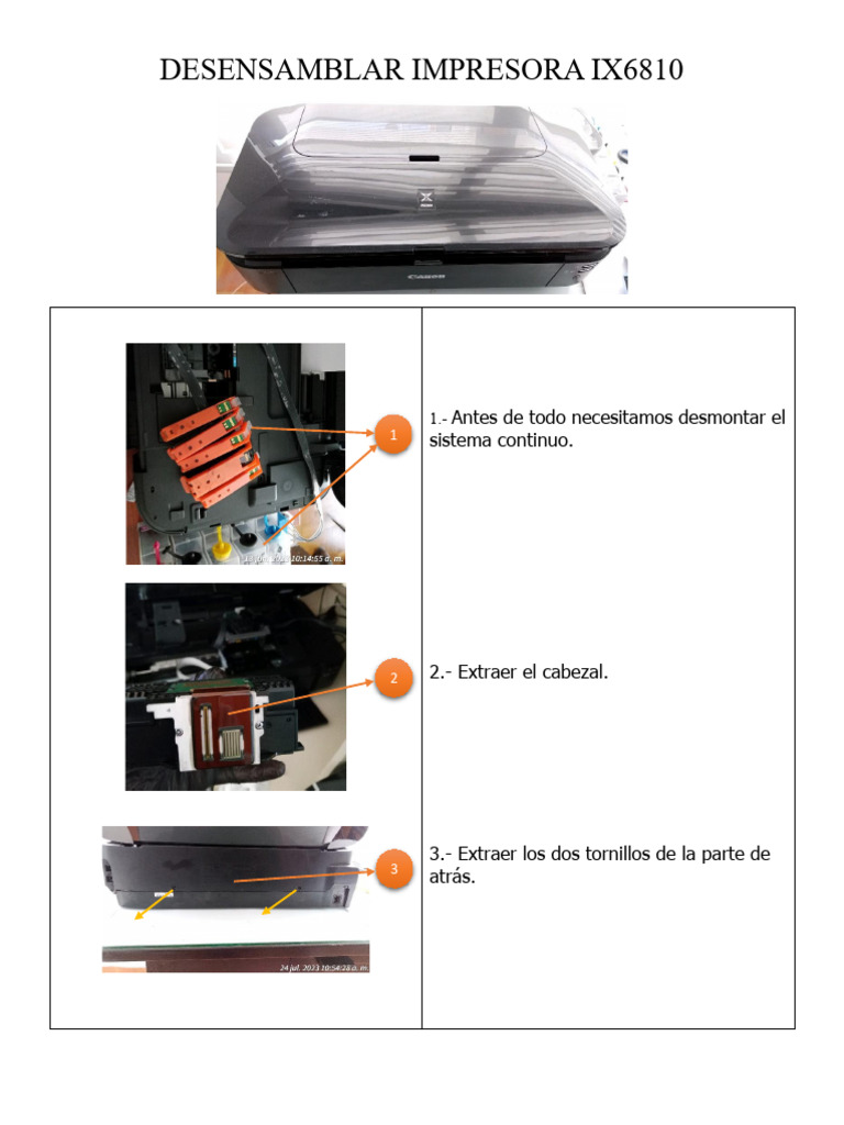 Desensamblar Canon IX6810 | PDF