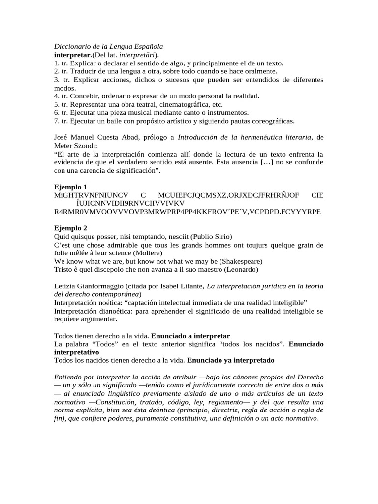 Qué Es Interpretar Introducción | PDF