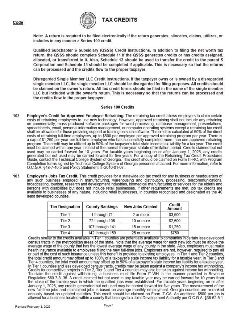 Tax Credit Summaries 2-3-25 | PDF | Tax Credit | Taxes