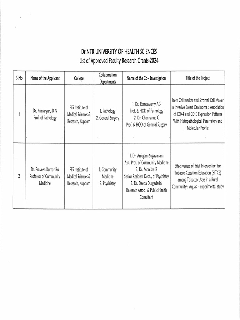 List of Approved Faculty for FRG 2024 | PDF