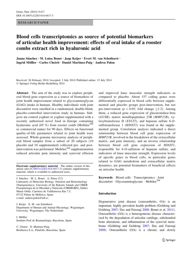 Blood Cells Transcriptomics as Source of Potential Biomarkers of ...