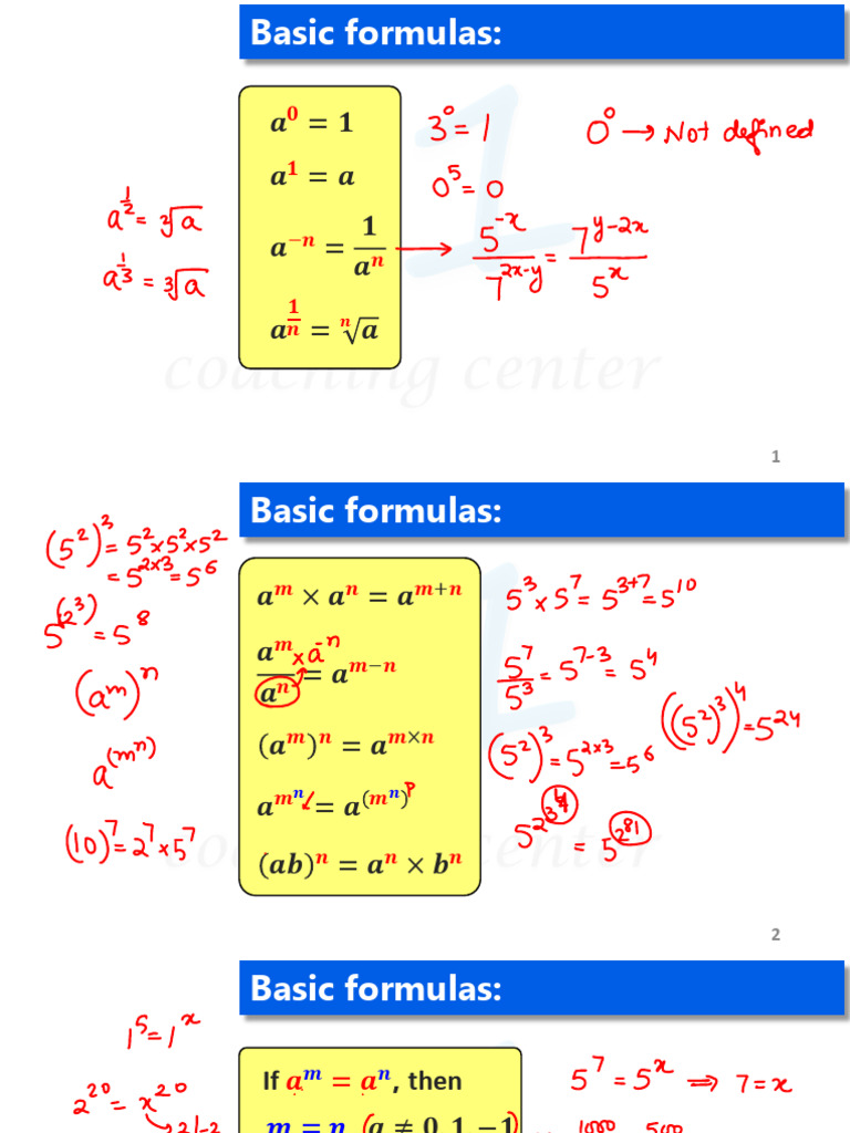 Basic Math Formulas and Problems | PDF | Mathematics | Arithmetic