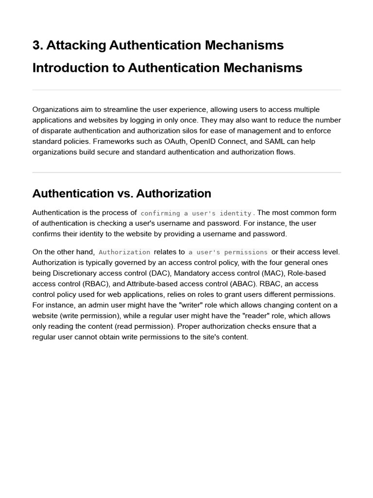 Attacking Authentication Mechanisms - @CyberFreeCourses | PDF | Computer Access Control ...