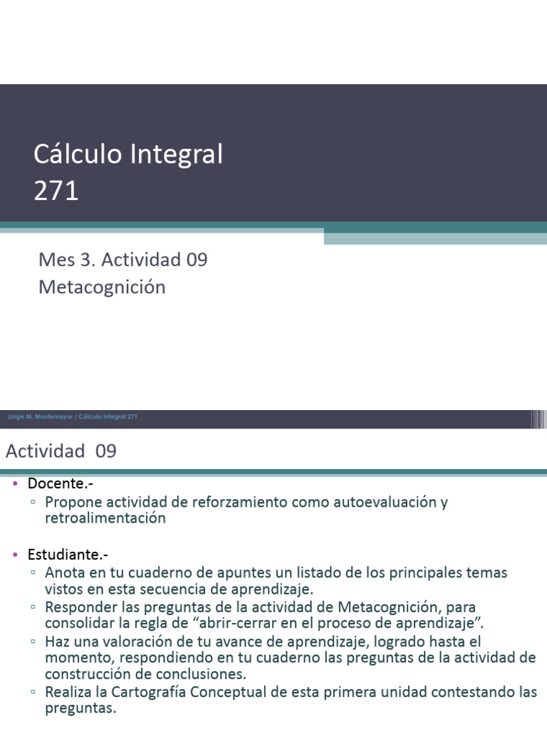 M3 Act09 | PDF | Integral | Metacognición