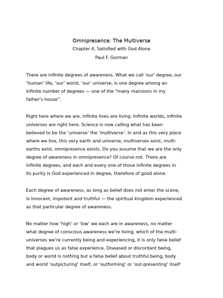 Multiverse Awareness & Spiritual Truth | PDF | Experience | Reality